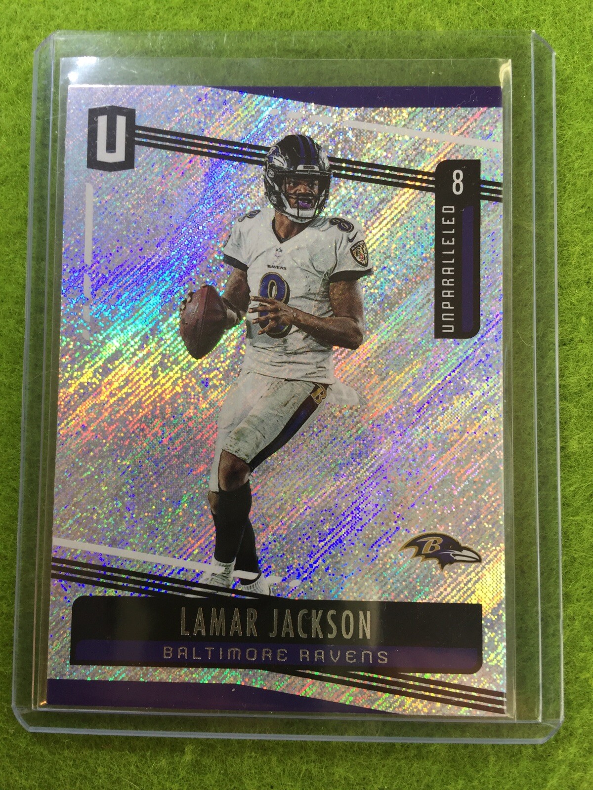 LAMAR JACKSON PRIZM CARD JERSEY #8 BALTIMORE RAVENS REFRACTOR 2019 ...
