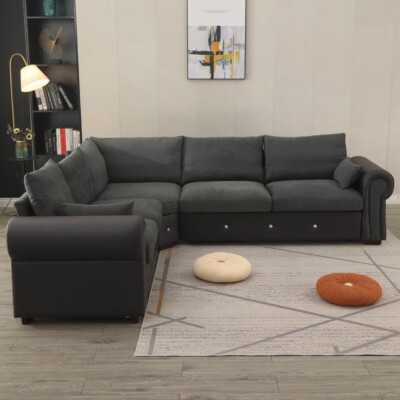 Extra Large 6 Seat L Shaped Universal Corner Sofa Left Right Hand ...