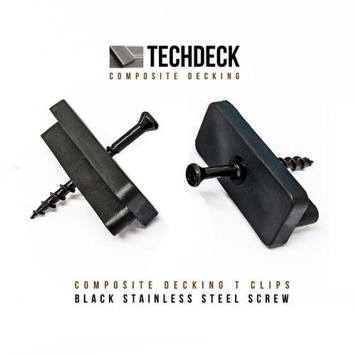 Composite Decking T Clips / Spacers / Hidden Fixing with Black ...