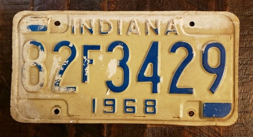 1968 INDIANA License Plate: 82 F 3429. Fast Free Shipping | eBay