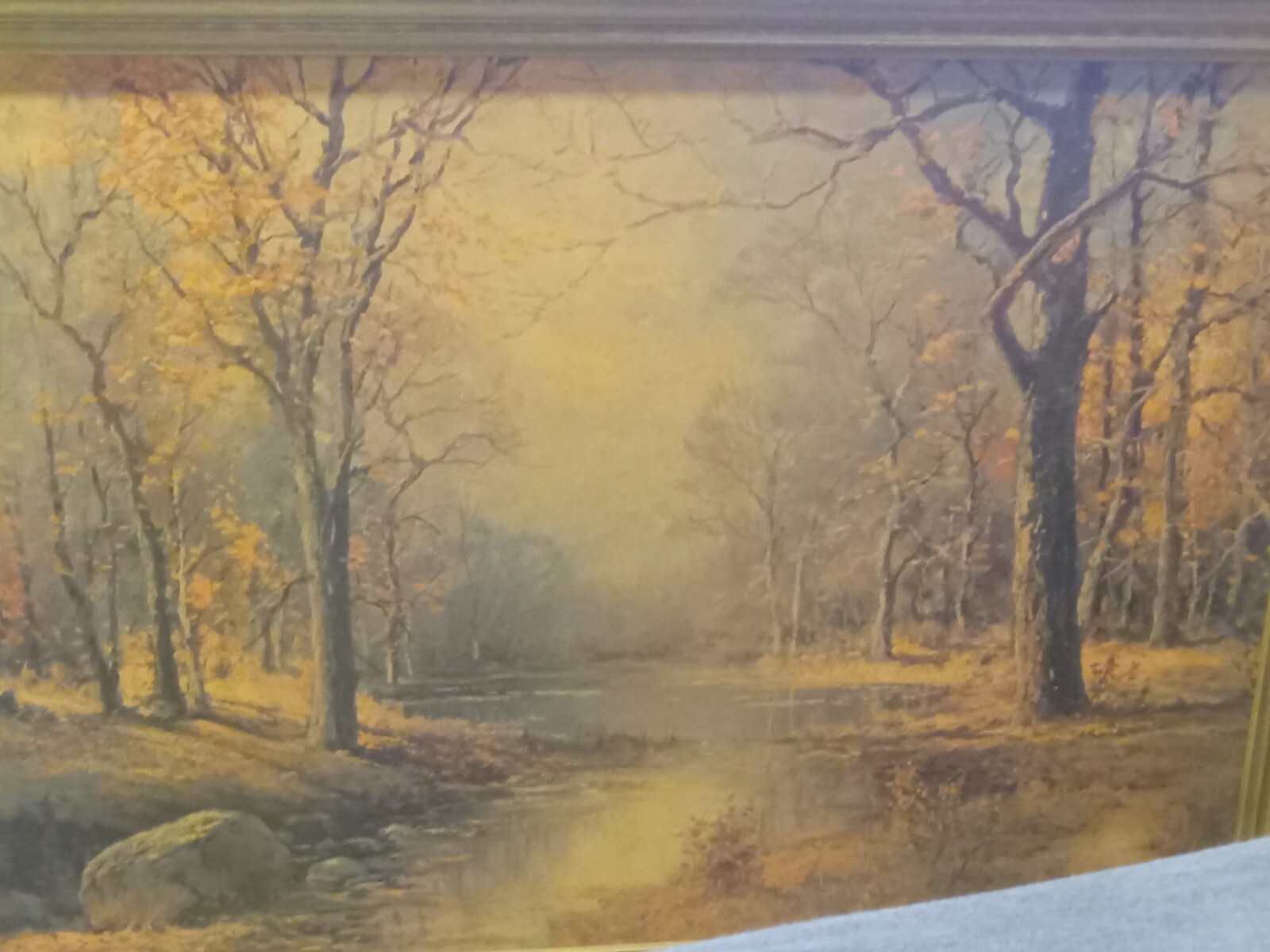 ROBERT WOOD OCTOBER MORN OIL PAINTING, PRINT,COPY 1956 36" BY 25" ORIG ...