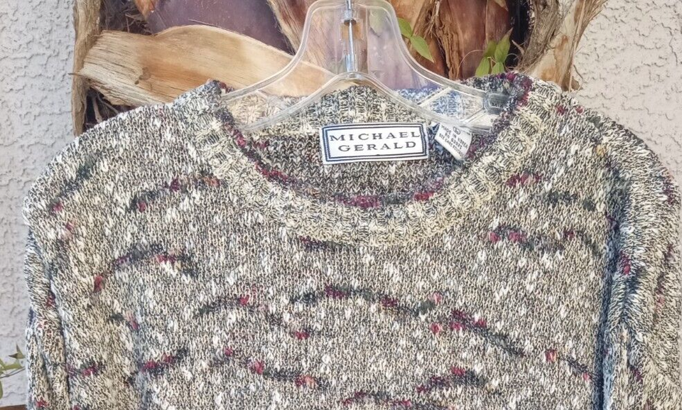Vintage Men's Michael Gerald Knit Sweater Crewneck Pullover Sz L | eBay