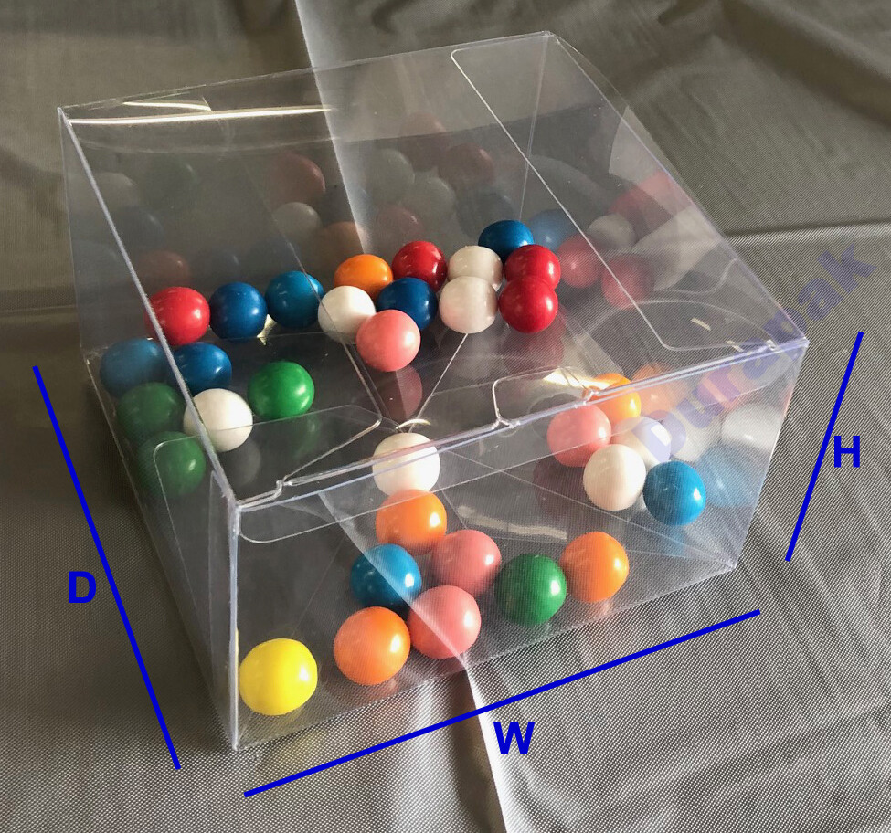 50 PCS 4-3/4x4-3/4x3" Tuck Top Auto Bottom Food Safe APET Boxes Anti ...