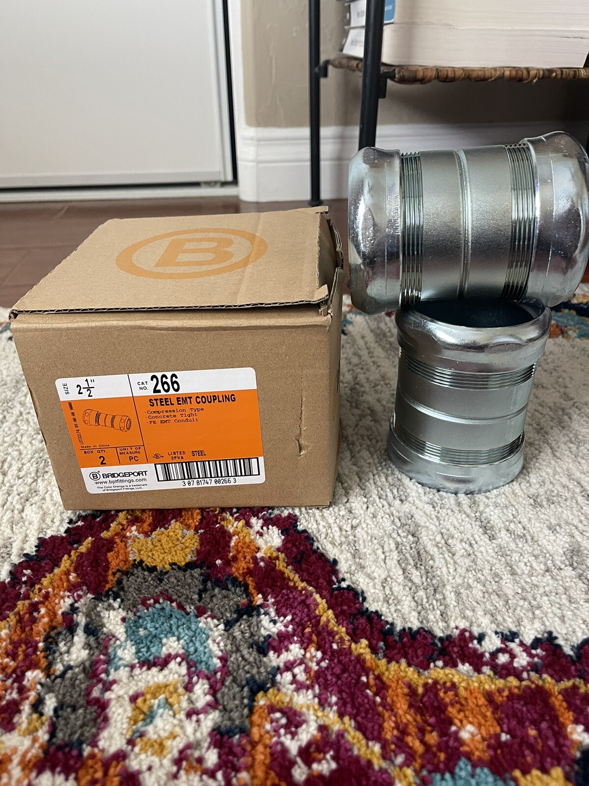 Bridgeport 266 2-1/2" Steel EMT Electrical Couplings Comp. Concrete ...