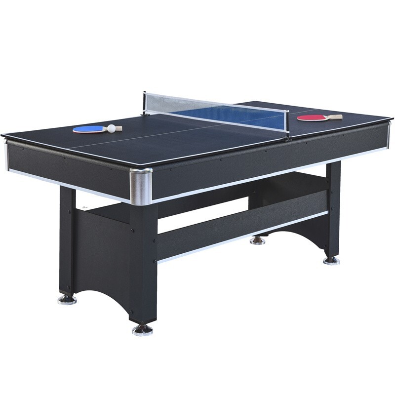 Spartan 6-ft Pool Table with Table Tennis Top - Black with Green Felt ...