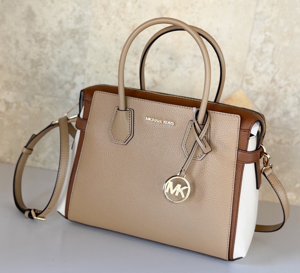 Michael Kors Mercer Medium Belted Satchel Shoulder Bag Color-Block ...