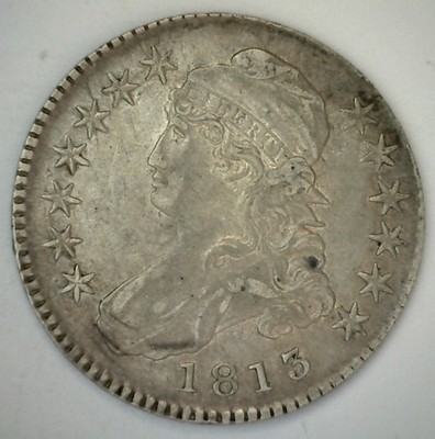 1813 Capped Bust Silver Half Dollar Coin Extra Fine Lettered Edge Early ...