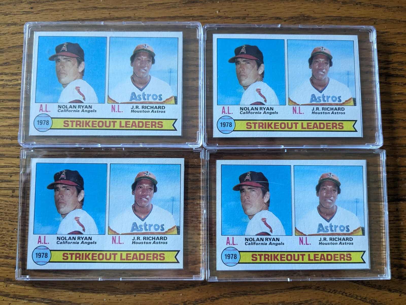 4- 1979 Topps BASEBALL #6 NOLAN RYAN/J.R. RICHARD STRIKEOUT LEADERS ...