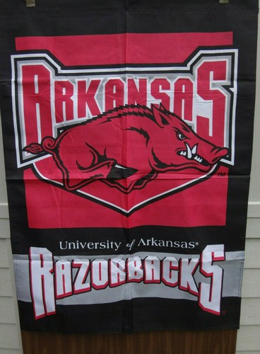 ARKANSAS RAZORBACKS DOUBLE SIDED 28 by 40 HOUSE BANNER ! FAST SHIPPING ...