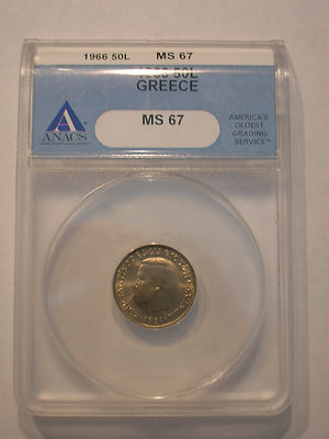 GREECE 50 LEPTA 1966 ANACS MS-67 (A SUPER HIGH GRADE COIN!!!) | eBay