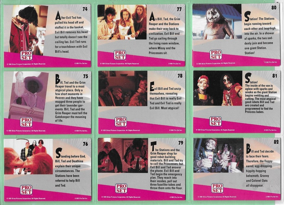 1991 Pro Set Bill & Ted's Excellent Adventure Pick Your Cards & Fill ...
