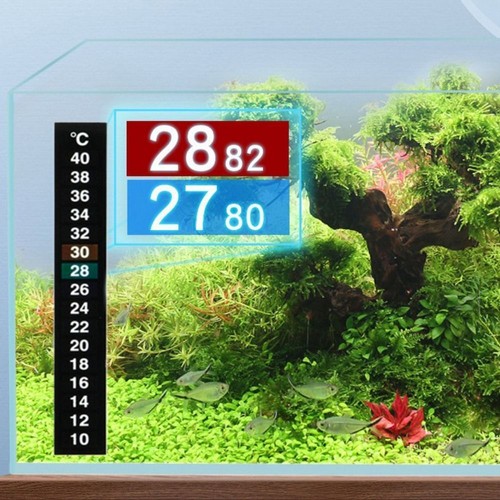 Temperature Sensing Stickers 10 to 40 Black Aquarium Fish Tank ...