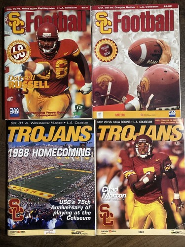 Lot of 4 Original USC TROJANS 1996 1997 1998 1999 Football Programs ...