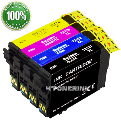 4PK 212XL T212 Ink Cartridge For Epson Workforce XP-4100 XP-4105 WF ...