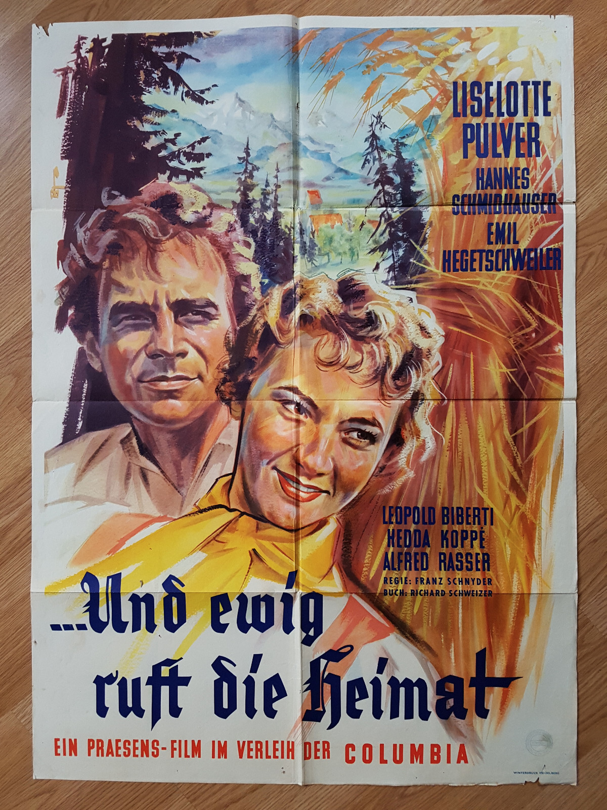 LISELOTTE PULVER...und ewig ruft die Heimat German 1-sheet 1956 ULI ...