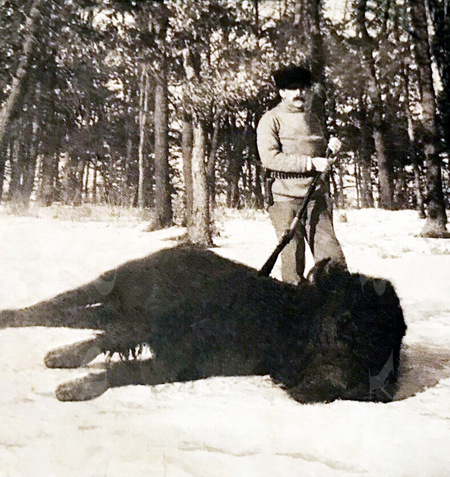 ANTIQUE HUNTING 8X10 PHOTOGRAPH REPRINT OLD WEST BUFFALO HUNTER WITH ...