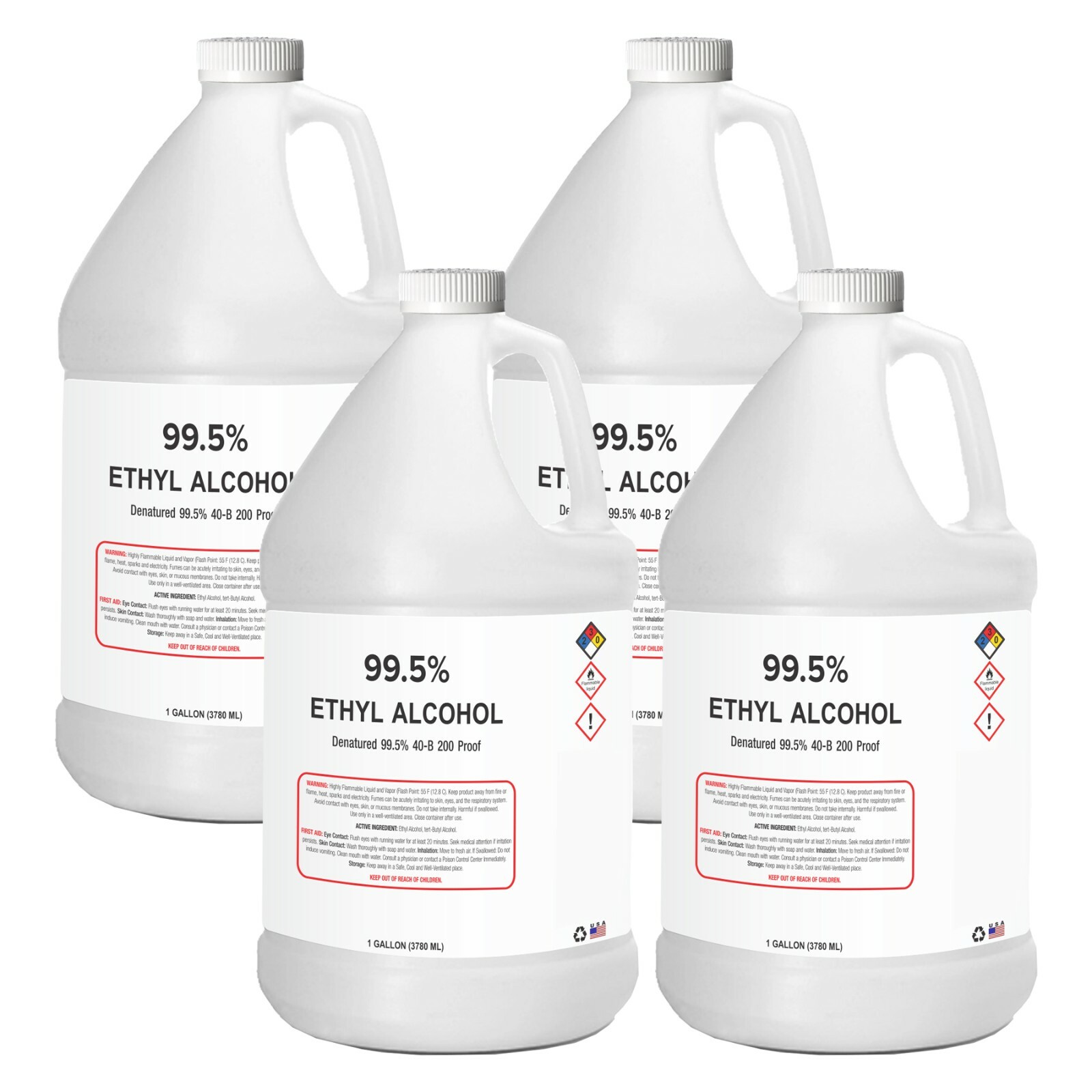 HIGH IMPACT 99.5% Ethyl Alcohol Denatured 40-B 200 Proof Alcohol - 4 ...