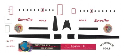 1/144 - DECALES GLOBAL DECAL - EGYPTAIR AIRLINES - FOKKER F-27-600 ...