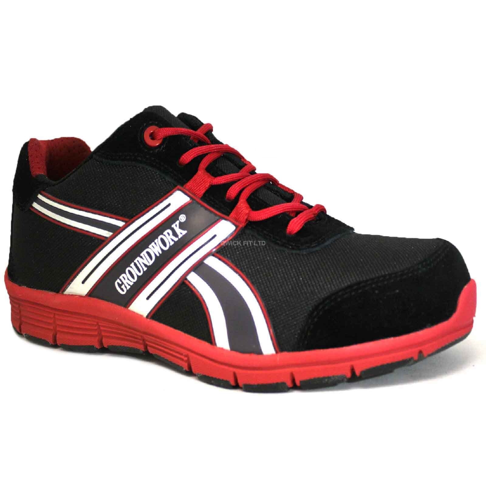 MENS ULTRA LIGHTWEIGHT GROUNDWORK SAFETY STEEL TOE CAP WORK PPE TRAINER ...