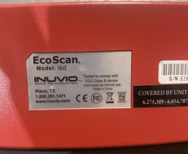 Inuvio Ecsc-i6d EcoScan I6d Duplex Double Sided Card Scanner for sale ...