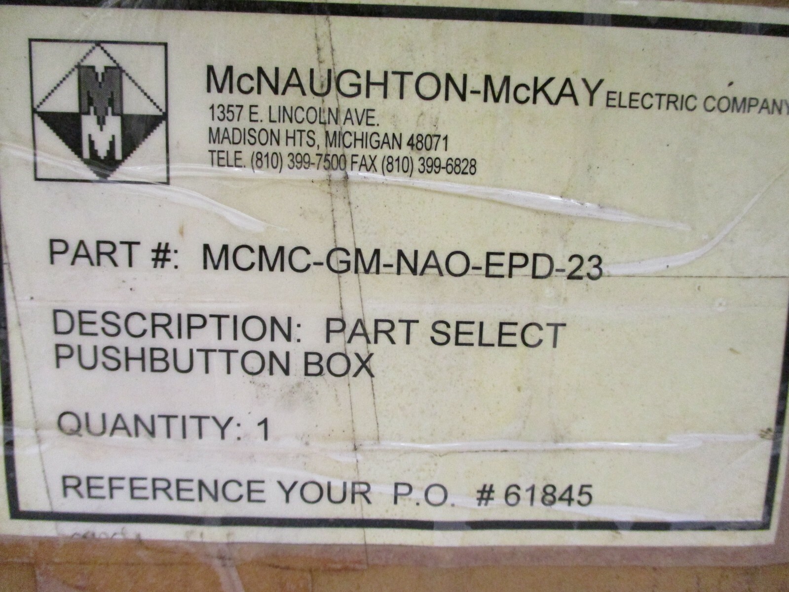 New other McNaughton-McKay Part Select Pushbutton Box MCMC-GM-NAO-EPD ...