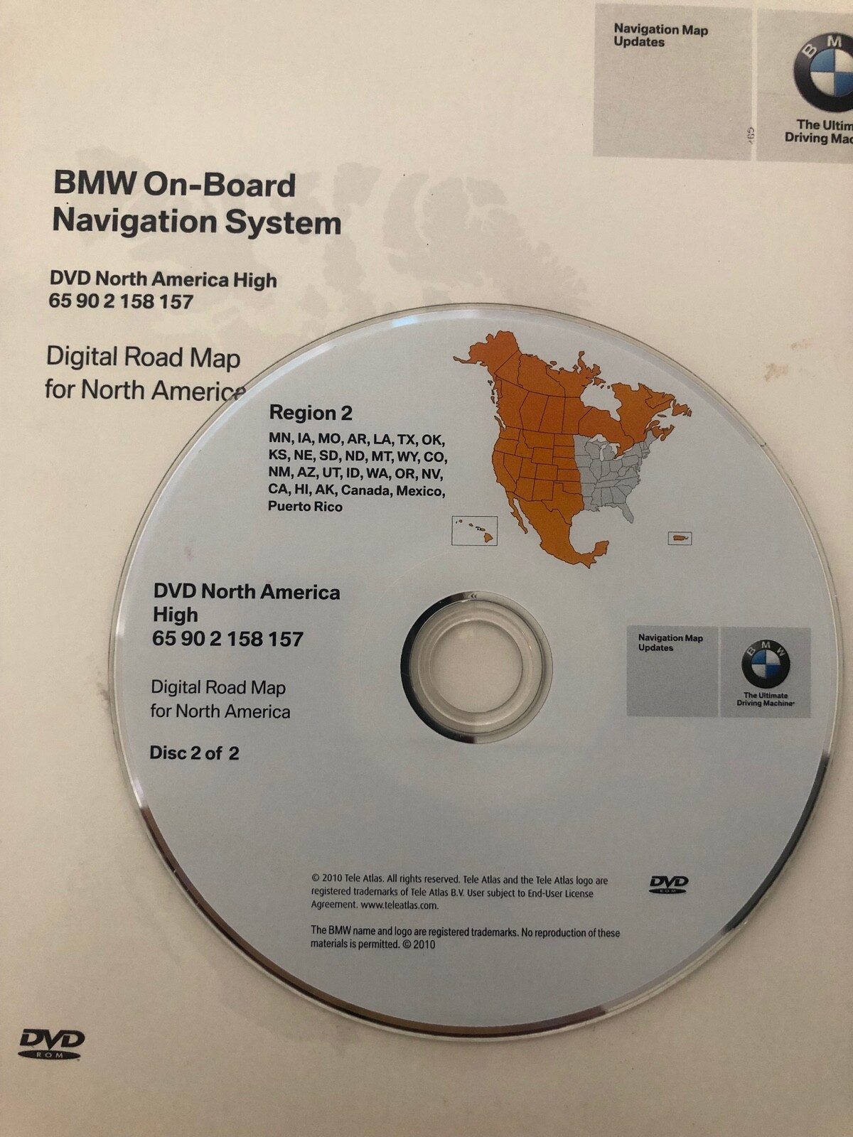 06 2007 2008 BMW 750i 750Li 760Li NAVIGATION MAP DVD HIGH WEST CA AZ CO ...