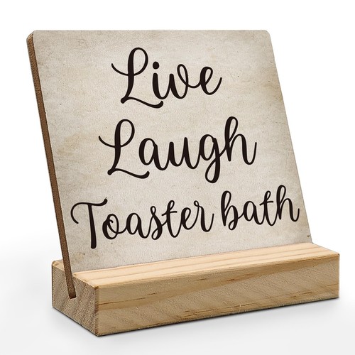 Live Laugh Toaster Bath Desk Decor, Funny Kitchen Signs Wood Plaque ...