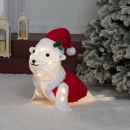 Holiday Living 30-in Freestanding Seal Yard decoration with White LED ...