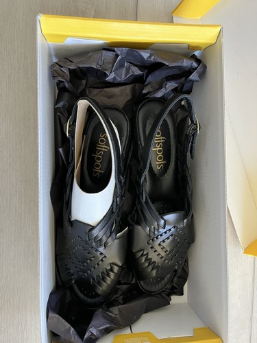 SoftSpots Tela Black Leather Sandal Women’s Size 6 M New With Box | eBay