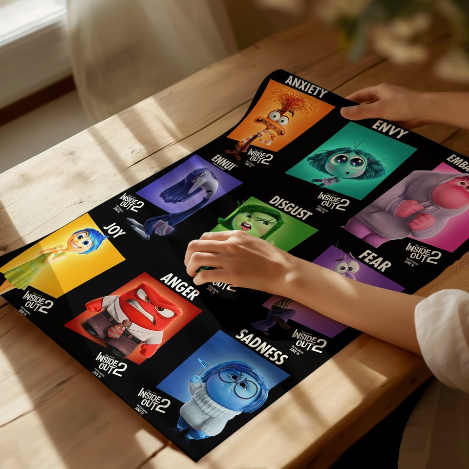 Inside Out 2 Character Emotions Poster Disney Wall Art 12X16/16X20 ...
