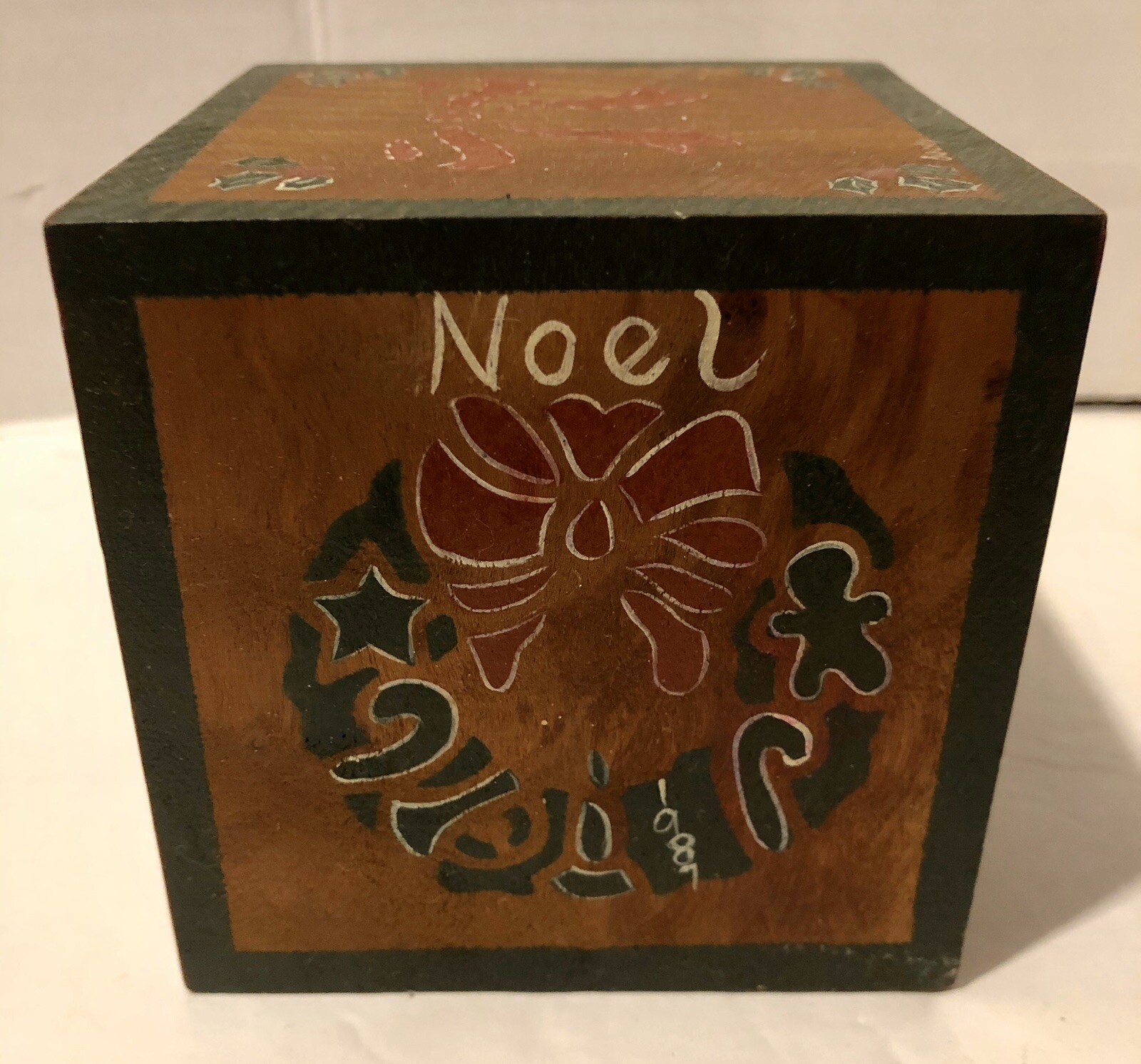 Wooden Craft Christmas Holiday Decorative Cube Paper weight | eBay