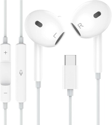 USB C Headphones/In-Ear iPhone 15 Headphones with Cable HiFi Stereo ...