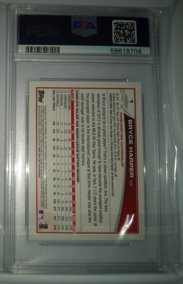 2013 Topps Mini BRYCE HARPER #1 Graded PSA 9 Mint Trophy Rookie | eBay