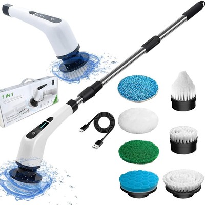 Electric Scrubtastic Rechargeable Cordless Spin Scrubber 7 Head Car ...