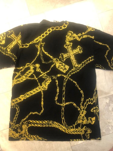 Akcess Men T Shirt Rhinestone Embellish Graphic Hip Hop Short Sleeve ...