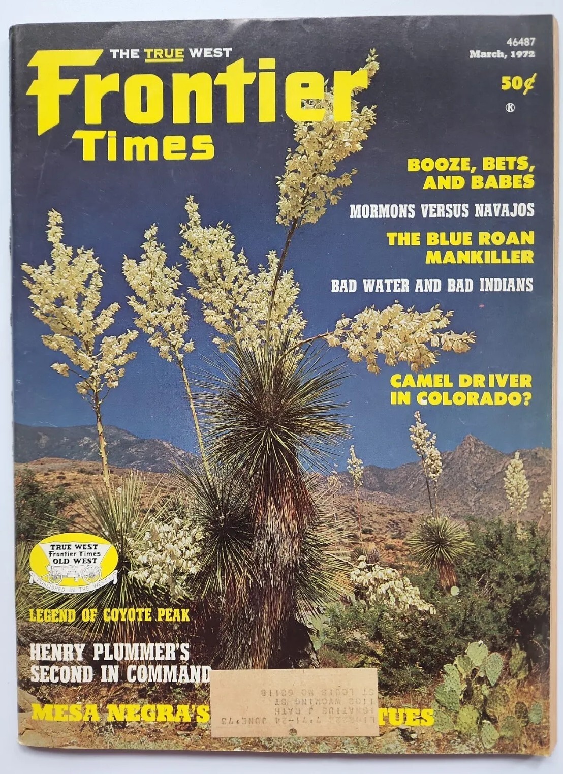 Frontier Times Vintage Magazine March, 1972 "The Blue Roan Mankiller ...