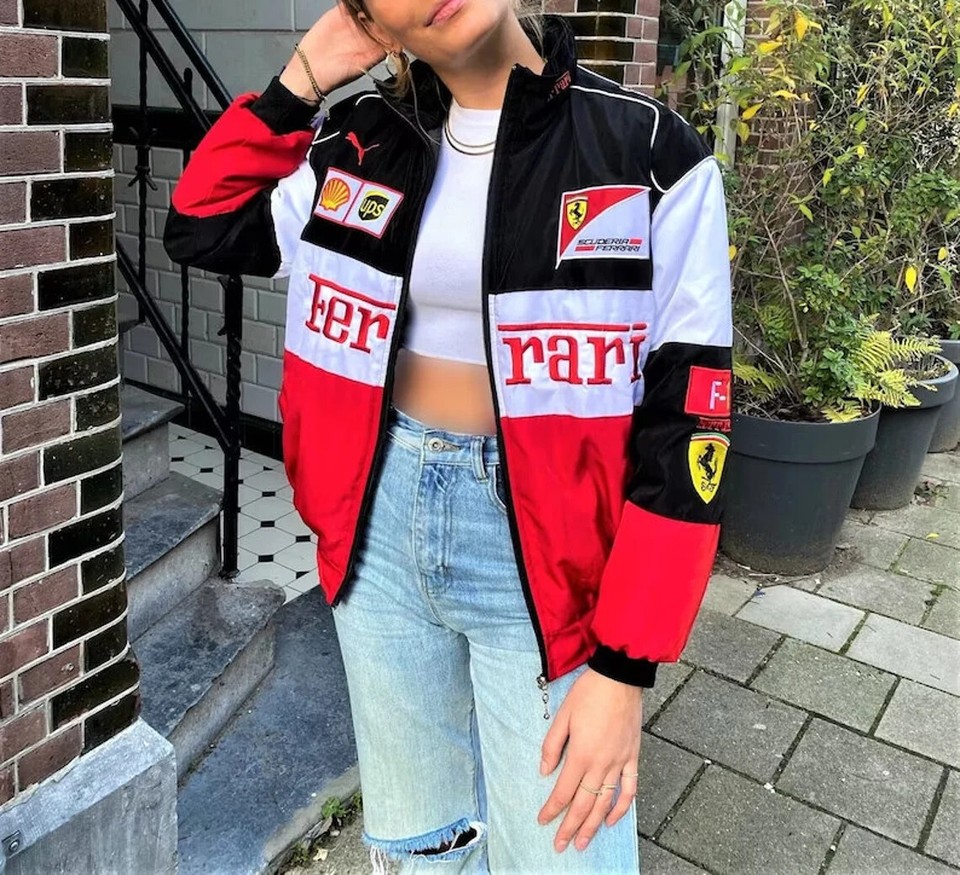 ferari jacket Racing Vintage Rare Streetwear Fashion/Bomber Jacket size ...