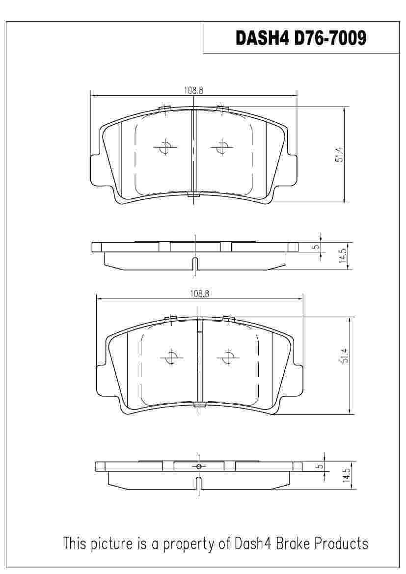 Disc Brake Pad Set-Premium Organic Pads Dash 4 Brake D76 for sale ...