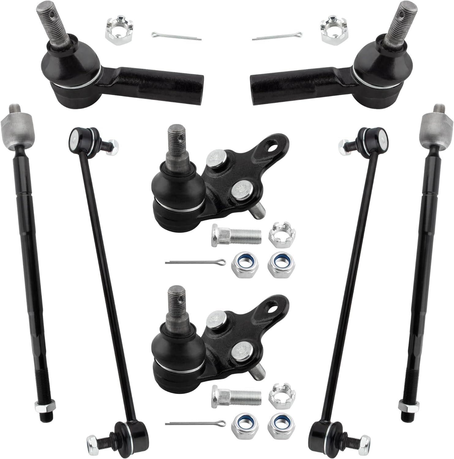Front Inner & Outer Tie Rod Ends Front Stabilizer Sway Bars For Toyota ...