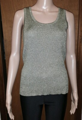 MIXIT Tank Top Womens X Large Green Sleeveless Glitter Racerback | eBay