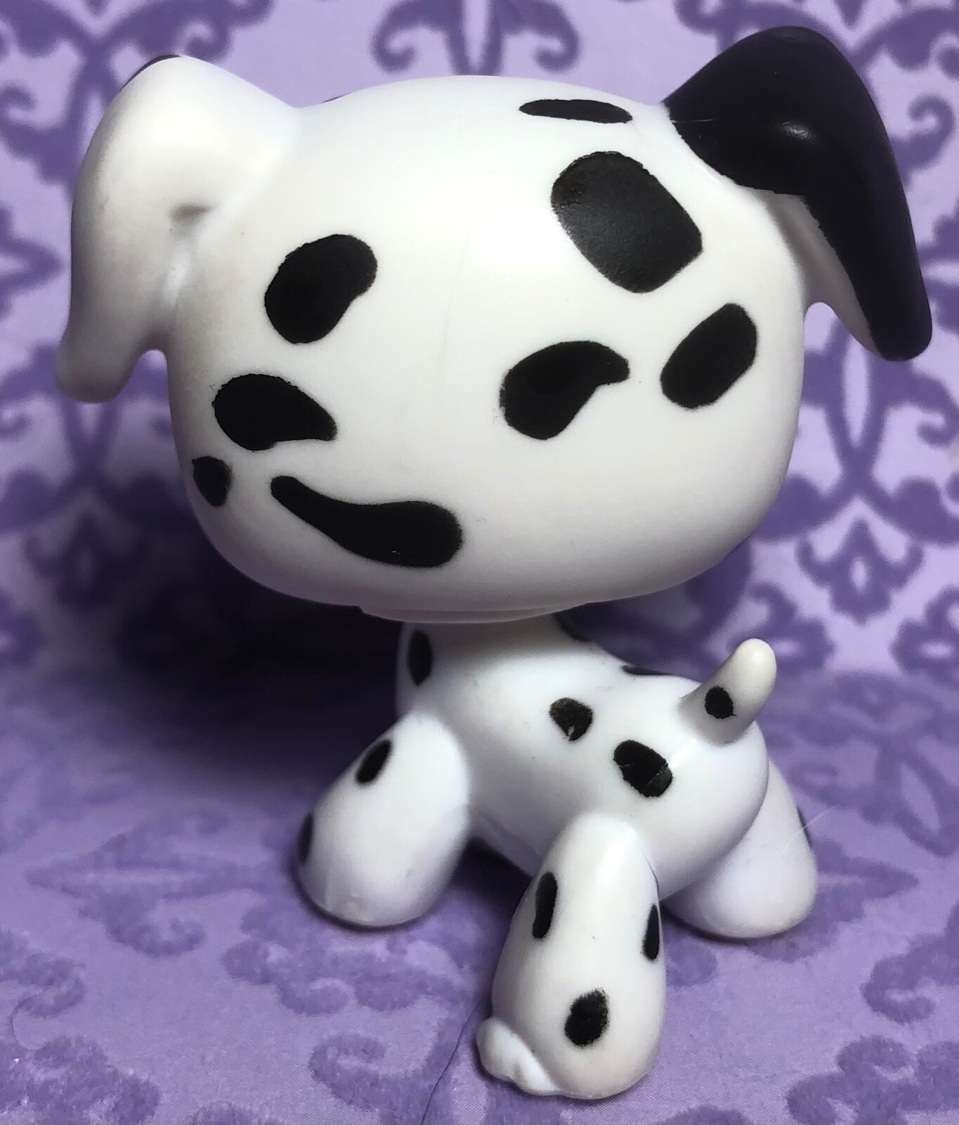 Littlest Pet Shop LPS # 44 Black & White Dalmatian Dog With Blue Eyes ...