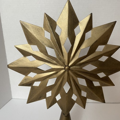 Magnolia Home Gold Metal Snowflake Tree Topper Christmas Holiday Decor ...