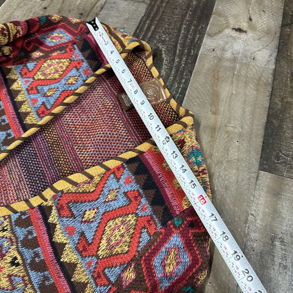 Double D Ranch Knit Southwest Aztec Duster Coat Leather Trim Tie Front ...