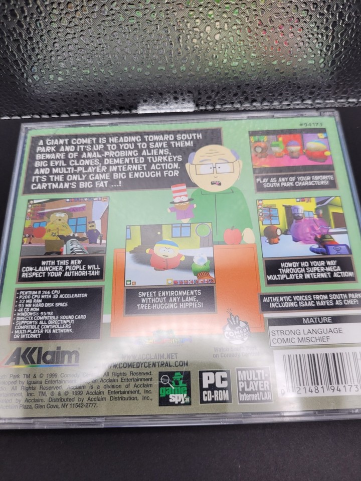 Vintage 1999 Comedy Central South Park Official PC Game CD-ROM Acclaim ...