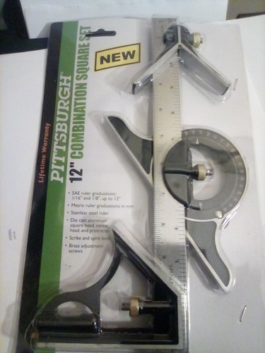 NEW Pittsburgh Pro 12 In. Combination Square Set Metric/SAE FREE SHIP ...