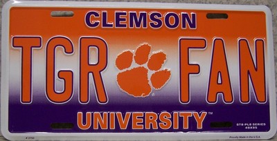NCAA Aluminum License Plate Clemson Tigers NEW TGR FAN Made in USA | eBay