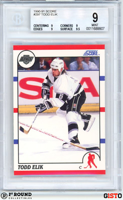 POP 1: Todd Elik RC BGS 9: 1990-91 Score Rookie Card Gisto #297 | eBay