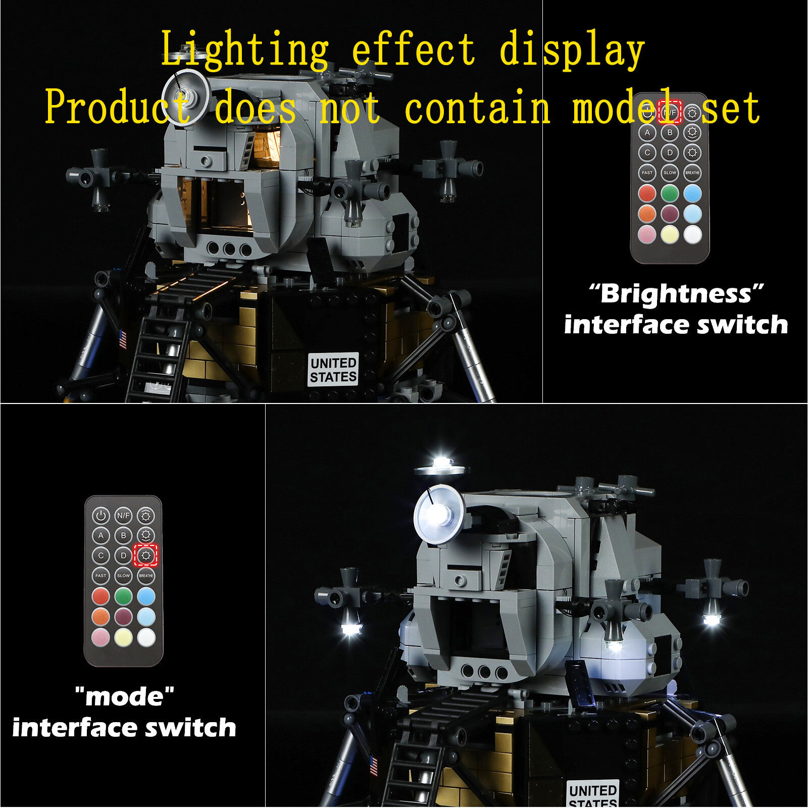 Light Kit (Remote Control) for LEGOs NASA Apollo 11 Lunar Lander ...