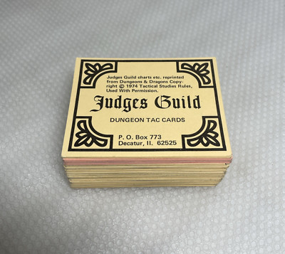 Vintage 1st Edition 1974 Judges Guild DUNGEON & DRAGONS TAC CARDS RPG ...
