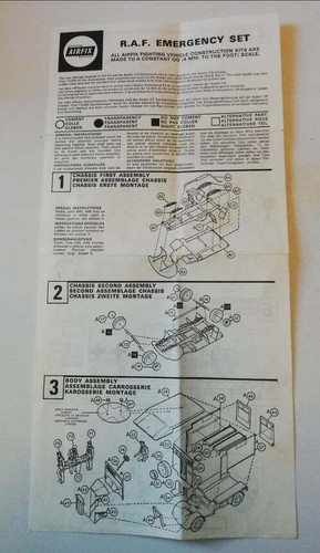 AIRFIX R.A.F Emergency Set Instructions Sheet (1970s issues). FREE ...